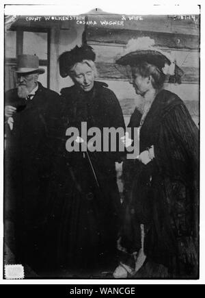 Count Wolkenstein and wife, Cosima Wagner, Photograph shows Cosima ...