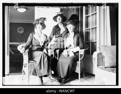 Countess Grey and daughters on VATERLAND, 1914. Shows wife and ...