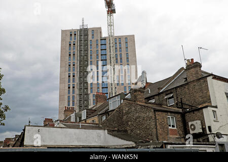 High-rise building and terraced houses, Stockwell, London Borough of ...