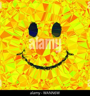 Smile triangular low poly, mosaic pattern background, Vector polygonal ...