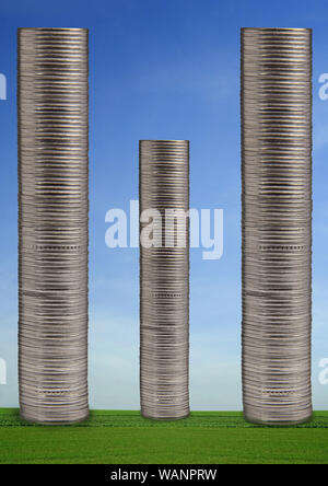 Stacks of Indian coins Stock Photo - Alamy