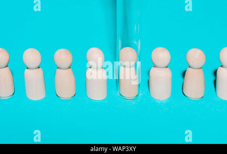 Baby birth concept with test tubes. Artificial insemination. Wooden ...