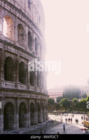 Inside view of the great Roman Colosseum also known as the Flavian ...
