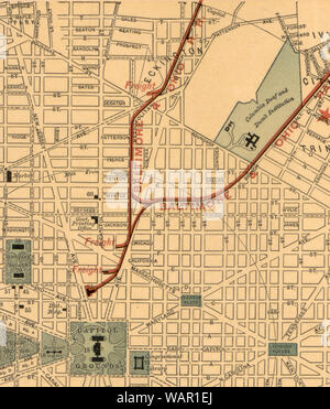 A historical map or image showing a section of fortifications ...