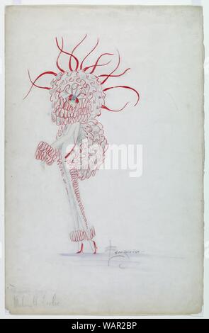 Drawing, Costume Design: Carnation Girls, Midnight Frolic, for Ziegfeld ...