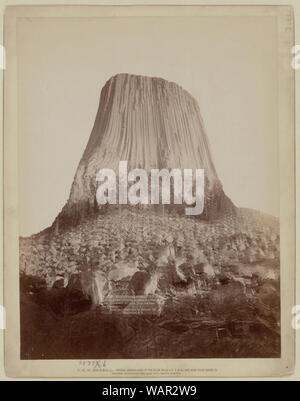 Devil's Tower National Monument showing famous basalt tower, sacred ...