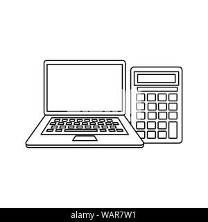 calculator math and laptop devices Stock Vector Image & Art - Alamy