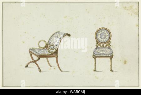 Drawing, Design for Two Chairs, 1790 Stock Photo - Alamy