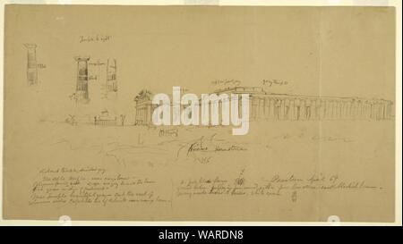 Drawing, Doric Greek Temples of Athena (formerly Ceres), Hera II ...