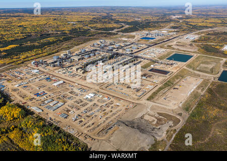 Aerial photo of Surmont SAGD operations south of Fort McMurray Stock ...