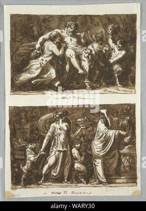 Sheet from a Sketchbook The Triumph of Silenus Sacrifice to Bacchus ...