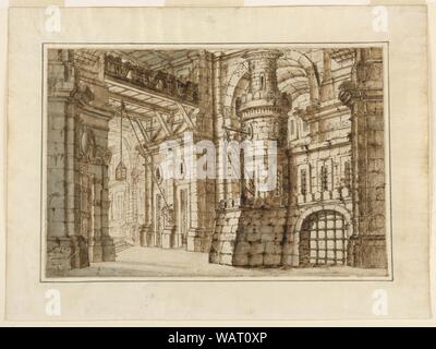 Drawing, Stage Design, Prison Interior, early 19th century Stock Photo ...