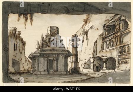 Drawing, Stage Design, Caves, early 19th century Stock Photo - Alamy
