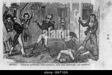 Dreadful fracas atween the Gineral and the Bentons at Nashvil Stock ...