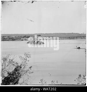 Drewry's Bluff, Virginia. Obstructions in James River opposite Fort ...