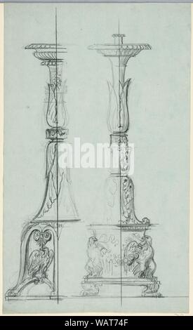 Drawing, Two Designs for Candlesticks, ca. 1810 Stock Photo - Alamy