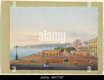 Drawing, View of Naples (or vicinity), 19th century Stock Photo - Alamy