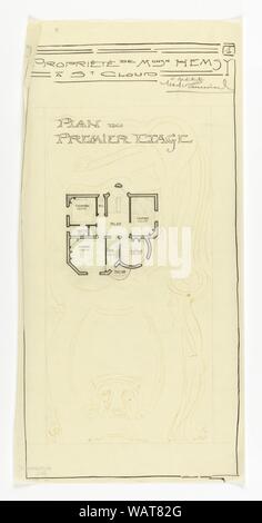 Drawing, Villa of M. Hemsy, Plan du Premier Etage, 1913 Stock Photo - Alamy