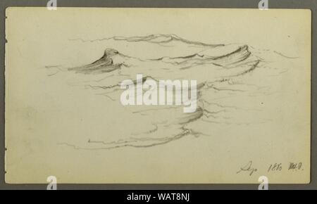 Drawing, Waves, 1860 Stock Photo - Alamy