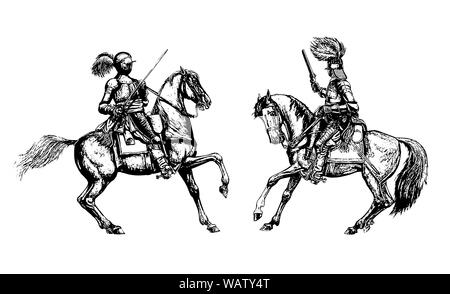 Cuirassier of the Thirty Years' War, rider with armor and horse ...