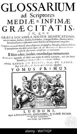 Du Cange Lexicon Graecitatis title Stock Photo - Alamy