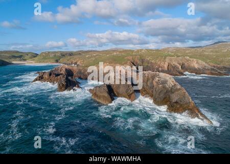 Rugged rocky coast of Mangersta, Mangersta Beach, Isle of Lewis and ...