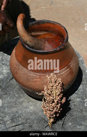 Traditional beer and pot, Basotho Cultural Village, Free State, South ...