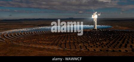 The Khi Solar One solar power plant near Upington in the Northern Cape ...