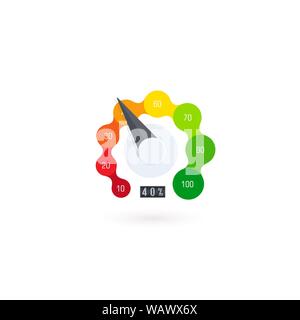 Business meter or business indicator template with emotional cartoon ...