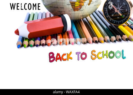 Back to school wording as education, teaching and learning concept ...