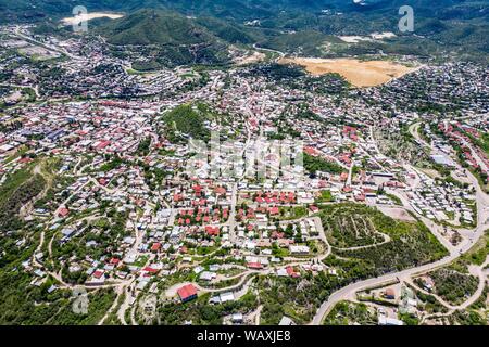 Aerial view of the Nacozari de Garcia baseball stadium. Vista aérea del ...