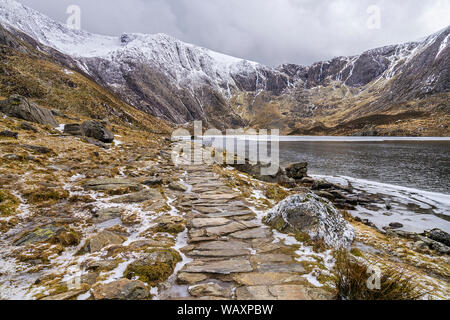 Devils Kitchen Glyder Fawr mountain Snowdonia National Park Gwynedd ...