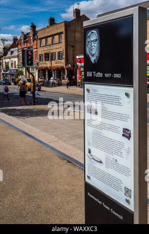Bill Tutte memorial in Newmarket, Suffolk. Tutte broke the extremely ...