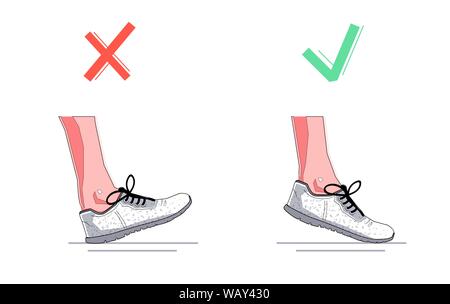 right and wrong foot position when running. Natural running. Healthy ...