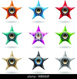 Vector Illustration of a Grey Round Icon for Number 8 isolated on a ...