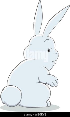 cute rabbit icon over white background, vector illustration Stock ...