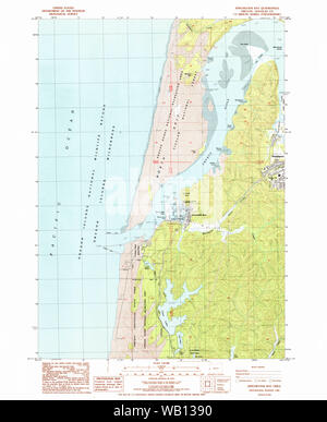 USGS Topo Map Oregon Winchester Bay 282115 1985 24000 Inverted ...