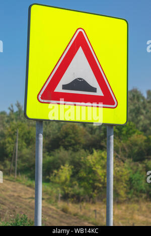 Dutch road sign: speed bumps Stock Photo - Alamy