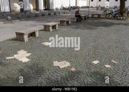 Bronze memorial to Sophie Scholl of the White Rose anti-Nazi movement ...