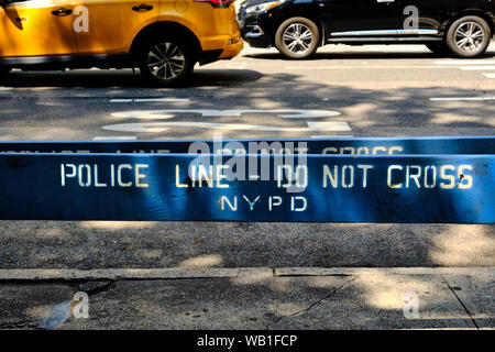 New York Police Department Barrier Truck Loaded with Barriers in Times ...
