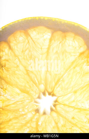 Section of Lemon on lightbox Stock Photo - Alamy