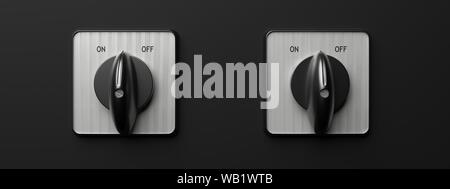 Start stop turning on off concept. Industrial control panel switch ...