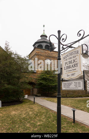 Manchester by the Sea public library sign , Boston, Massachusetts ...