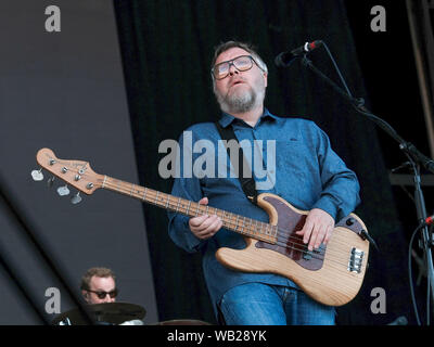Jimi Goodwin, lead singer and bassist, performs with the band Doves at ...