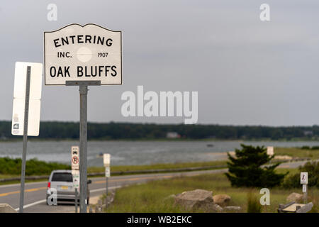 Road Signs in Marthas Vineyard show the way to Edgartown Stock Photo ...