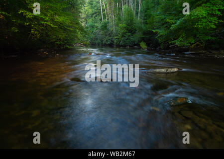 Water gently flowing down Abrams Creek. Smoky Mountains National Park ...