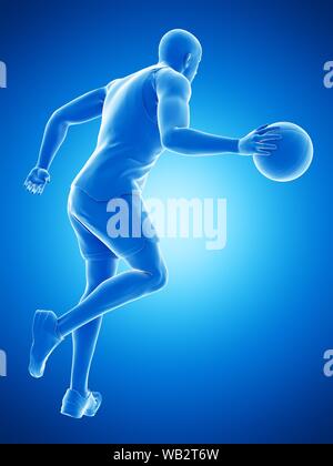 3D Rendering Basketball Player on White Stock Photo - Alamy