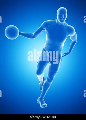 3D Rendering Basketball Player on White Stock Photo - Alamy