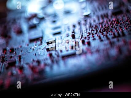 Computer hardware. Interior of a laptop computer showing chips, circuit ...
