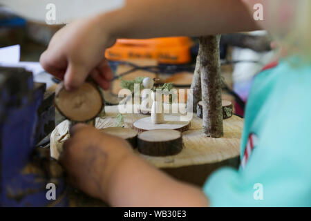 Preschool children doing fun woodwork tasks using real tools. Real life ...